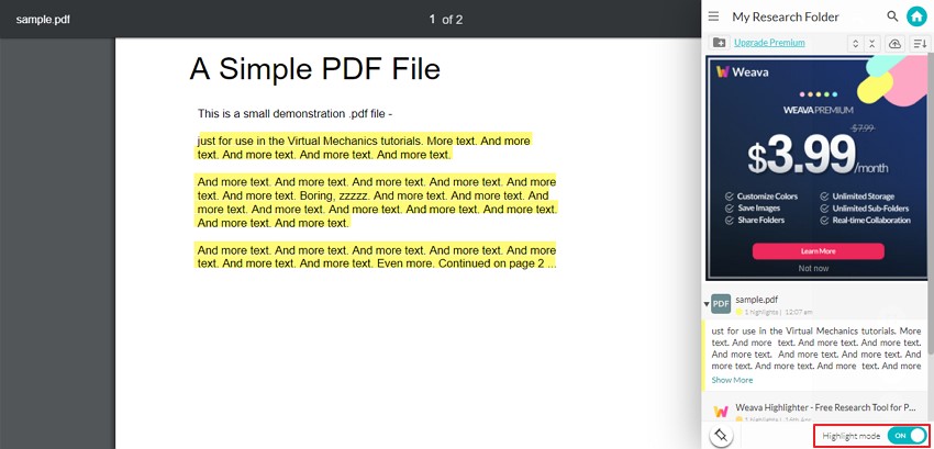 Weava Highlighter: Effortlessly Highlight PDF and Website | UPDF