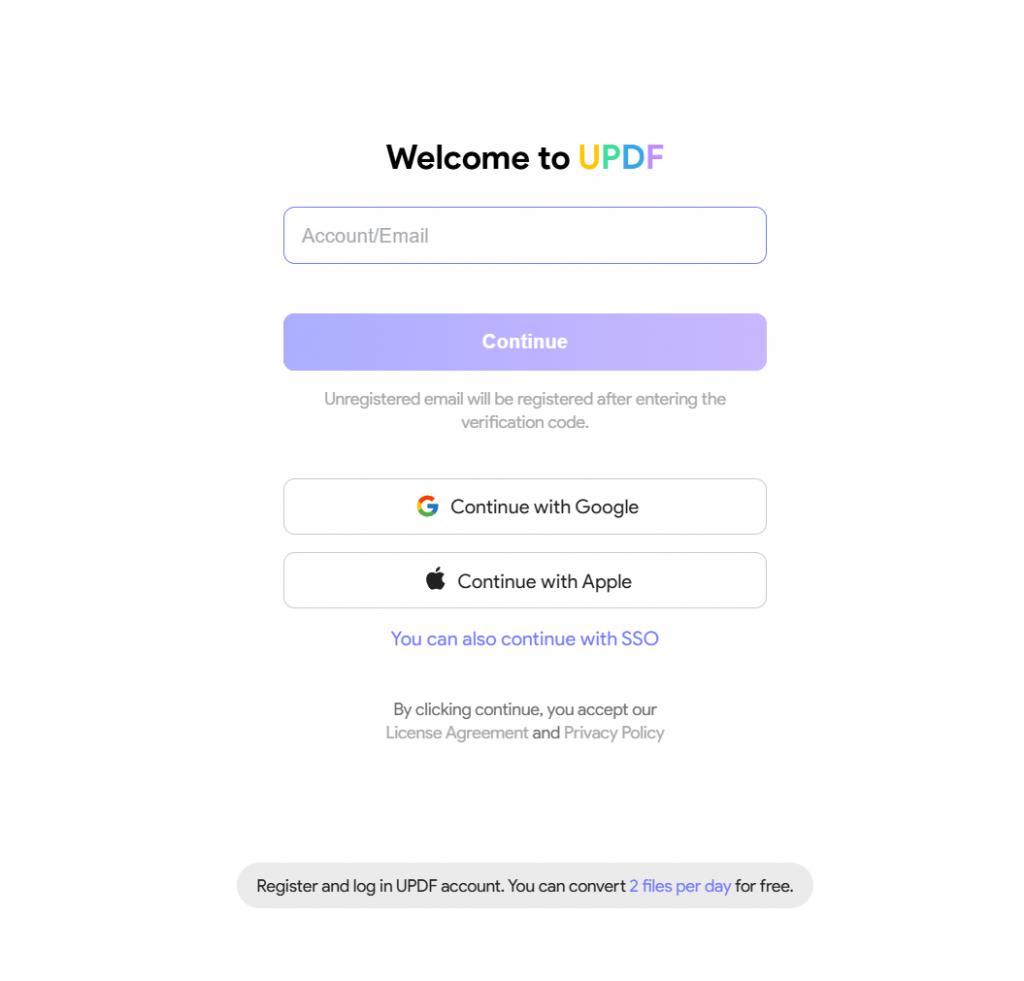 Sign Up a UPDF Account | User Guide