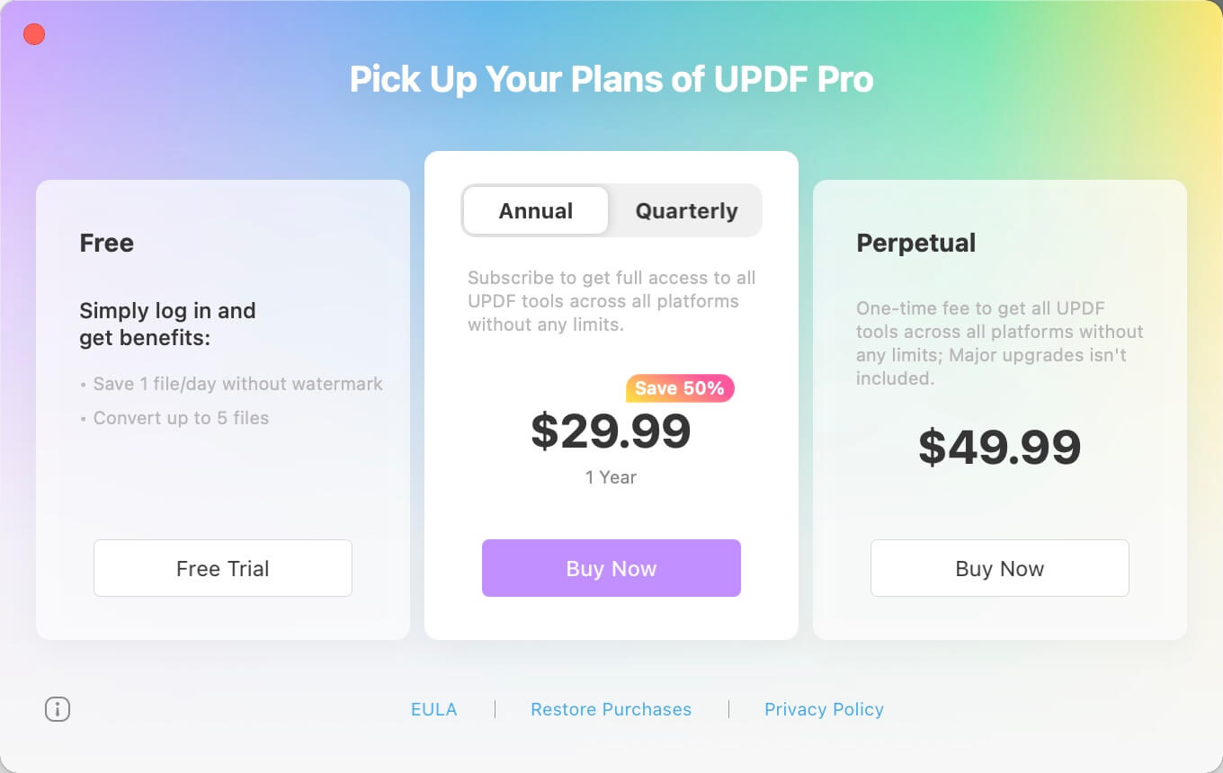 PDF Conversion and Encryption Features Available in UPDF for Mac V1.2.1