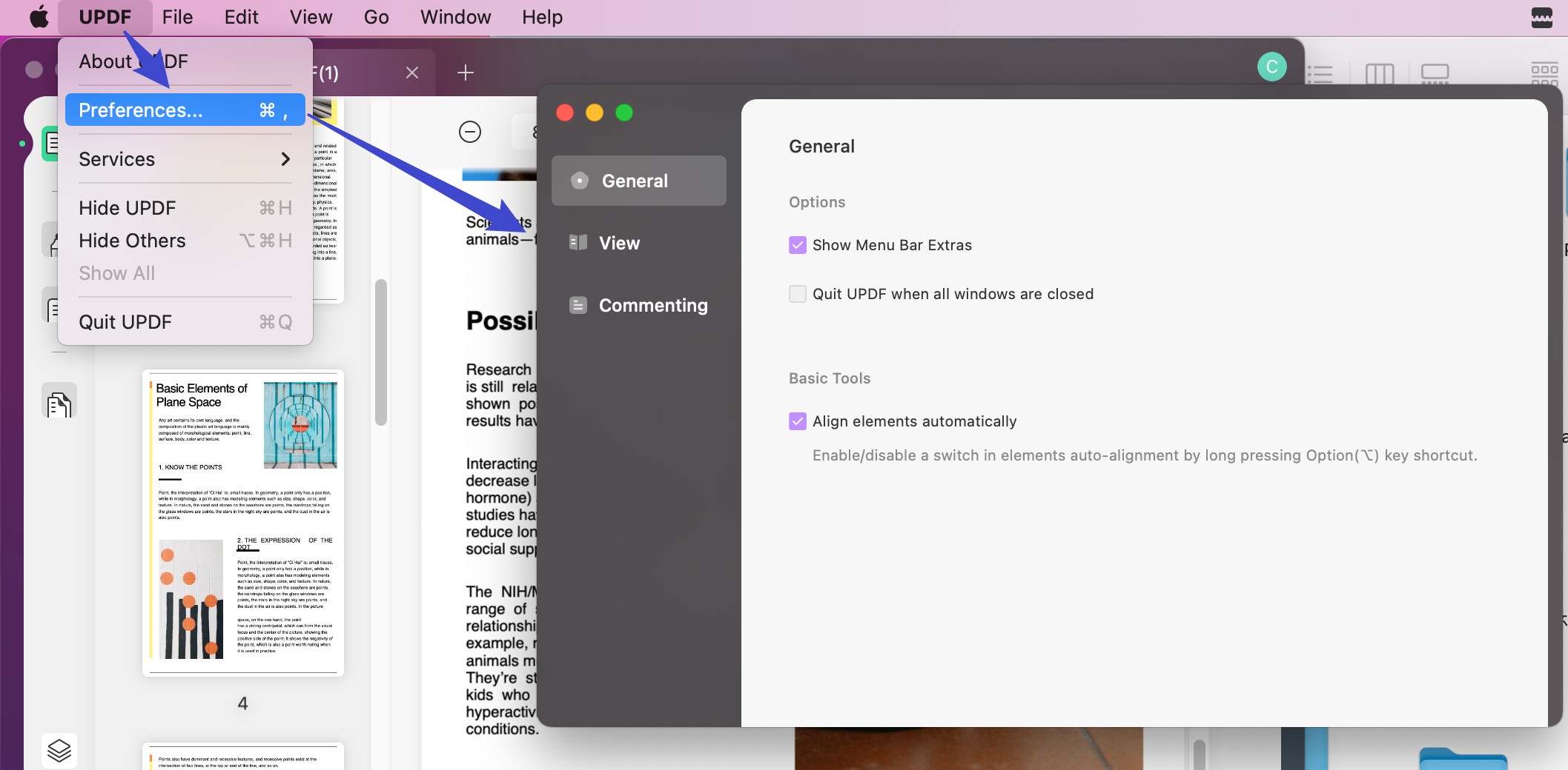 Set Preferences For Updf On Mac User Guide