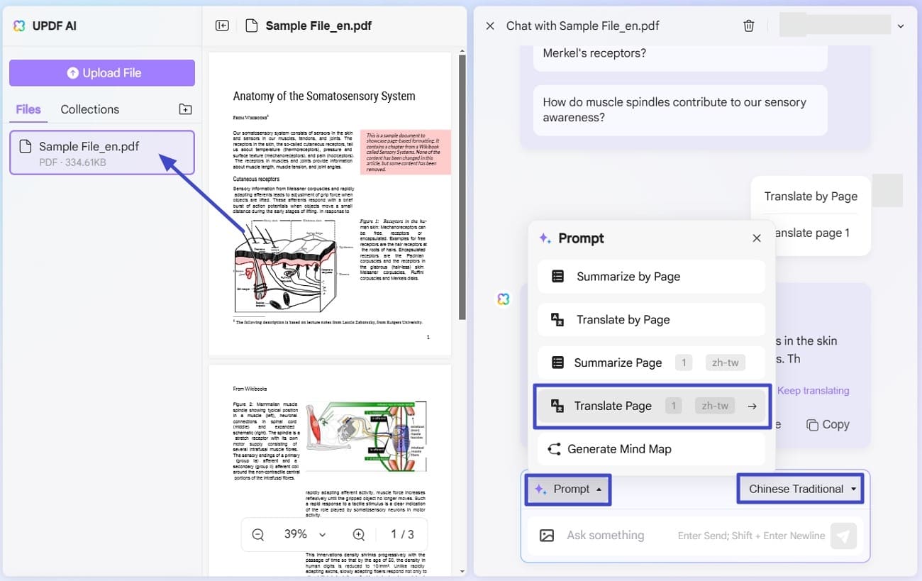 Translate PDFs with UPDF AI | UPDF User Guide