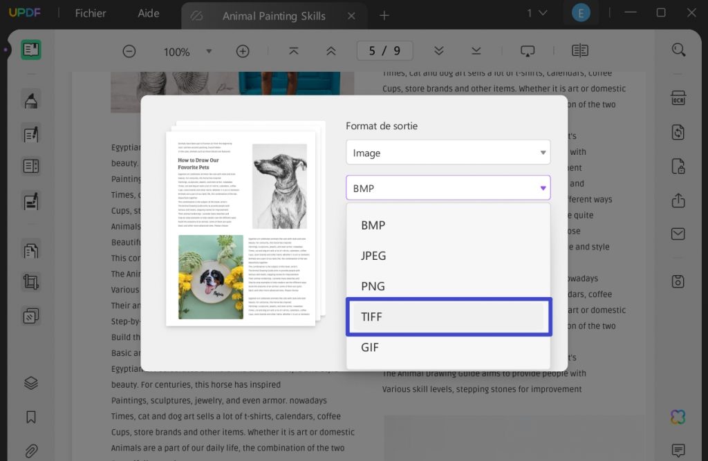 Comment convertir un PDF en TIFF simplement | UPDF