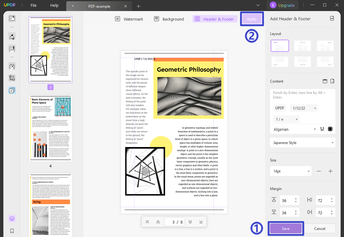 Header And Footer User Guide Updf