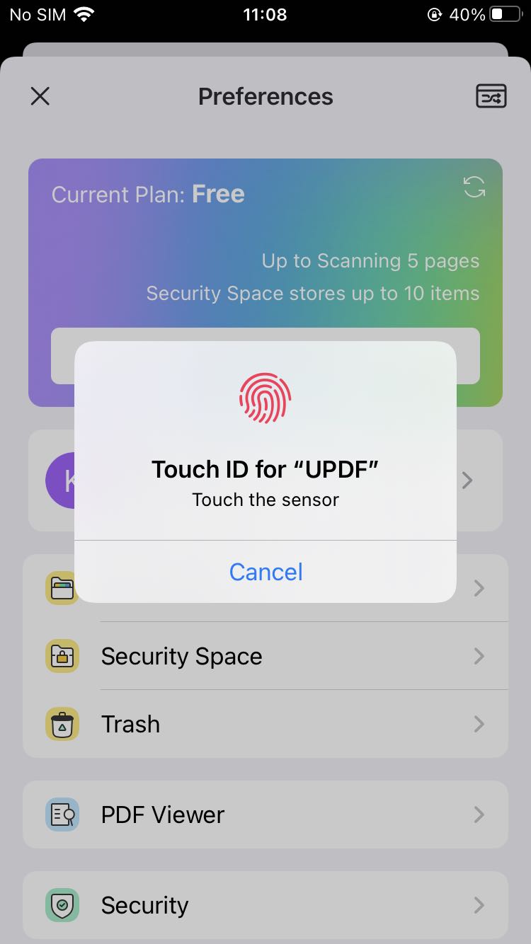 Security Space in UPDF to Protect Your Data on iPhone and iPad