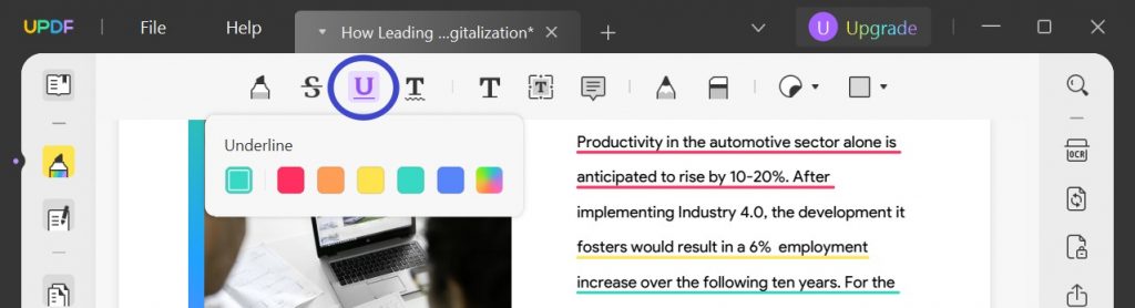 How to Underline PDF on Windows, Mac, Android, iOS | UPDF