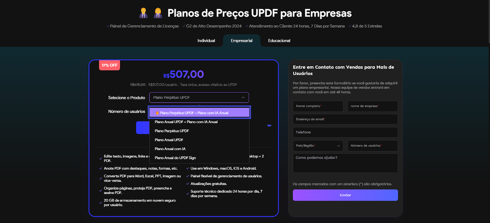 Guia do Usuário do Plano Empresarial UPDF | UPDF