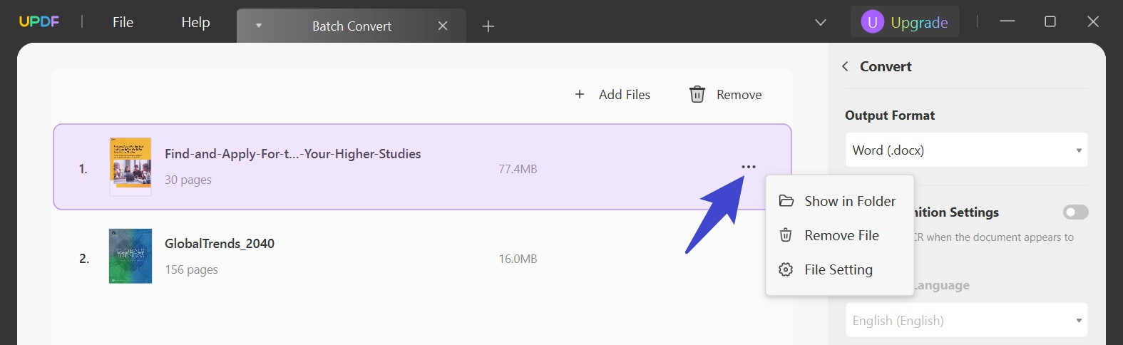 Batch Processing on PDFs with UPDF for Windows | User Guide