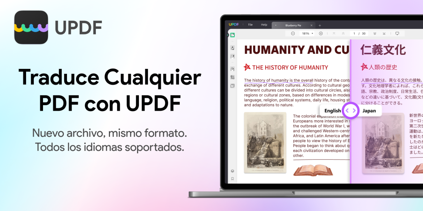 Traducir archivos PDF con UPDF AI | Guía del usuario de UPDF