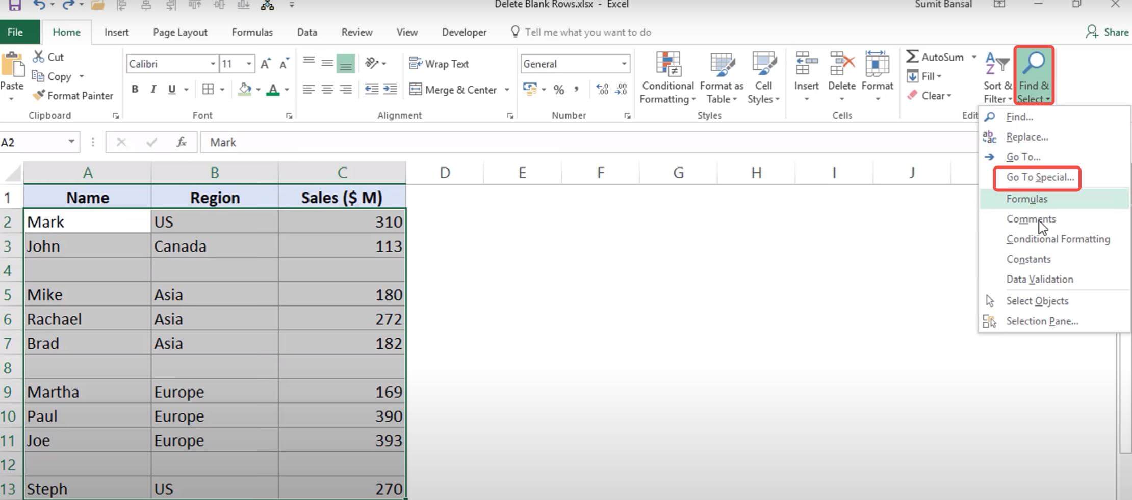 How To Remove Blank Rows In Excel Automatically Or Manually 