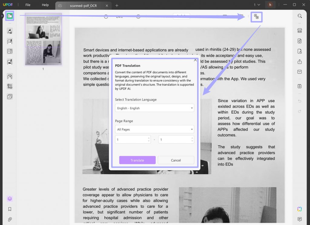 How to Translate Scanned PDF? (AI Methods Included) - UPDF