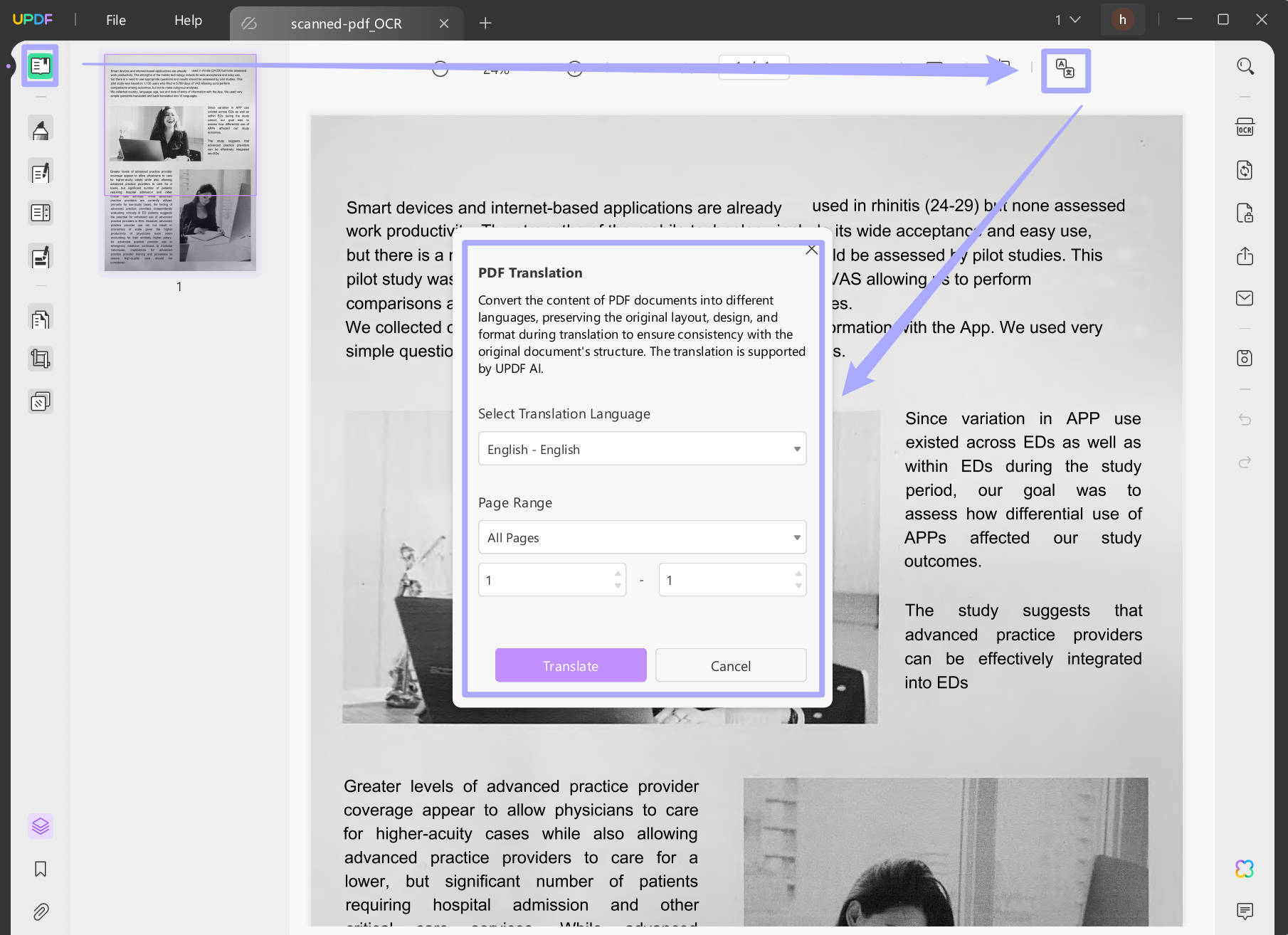 How to Translate Scanned PDF? (AI Methods Included) - UPDF