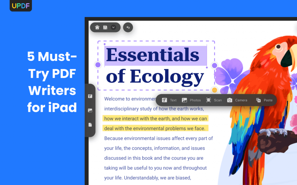 Top 4 PDF Writers on iPad for Effortless PDF Writing | UPDF