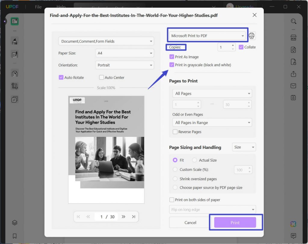 How to Convert Color PDF to Black and White (Grayscale) - UPDF