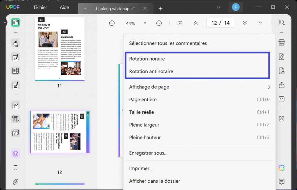 Comment changer l'orientation d'un PDF facilement | UPDF