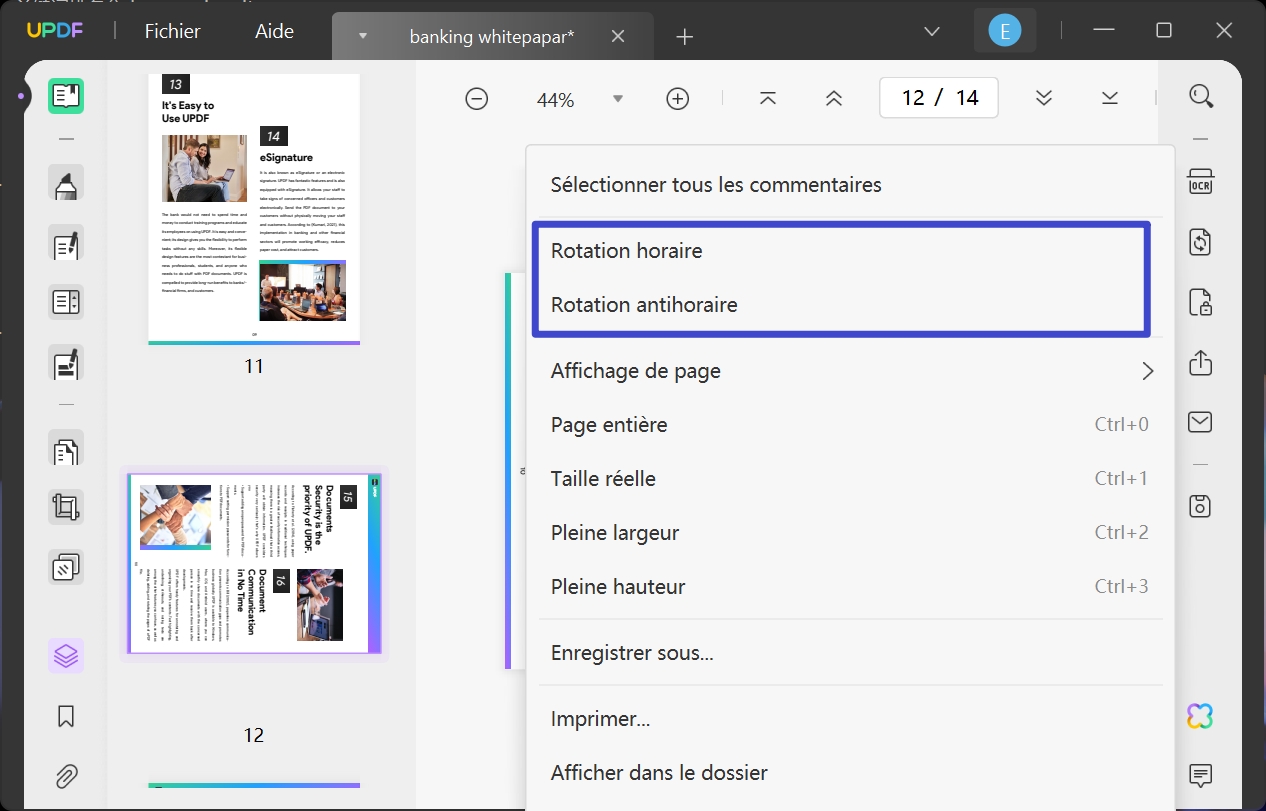 Comment changer l'orientation d'un PDF facilement | UPDF