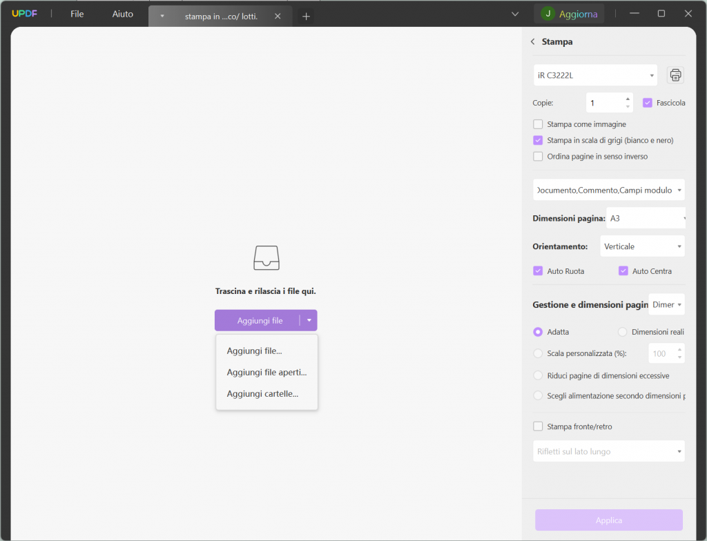 Elaborazione in blocco di PDF con UPDF per Windows