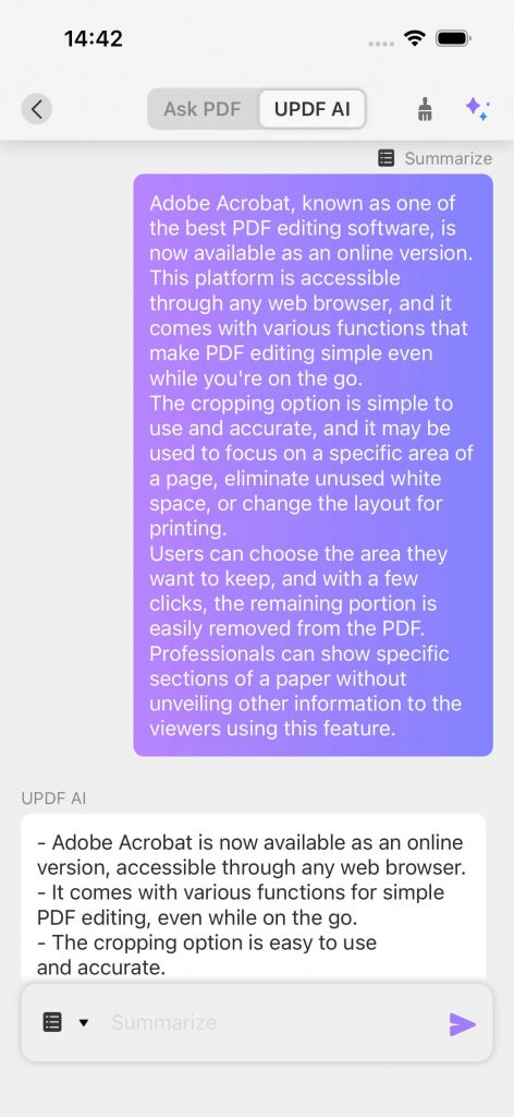 UPDF AI para iOS | Guía de Usuario