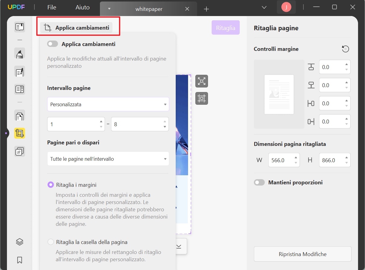 Ingrandire PDF in soli due passaggi | UPDF