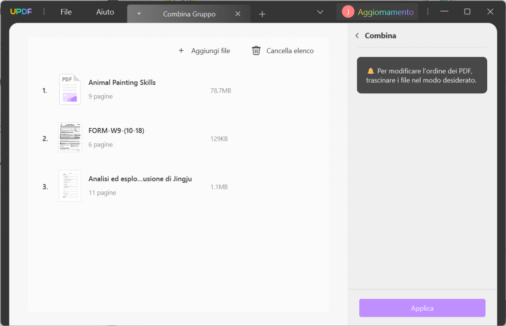 Unisci più file Word in un file PDF | UPDF