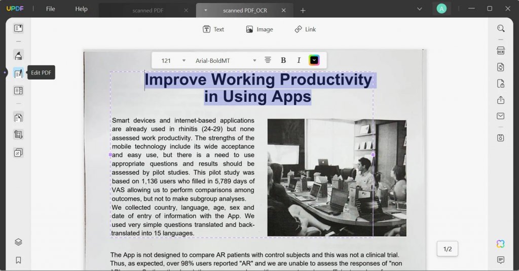 Converter PDF Digitalizado em PDF Editável com OCR | UPDF