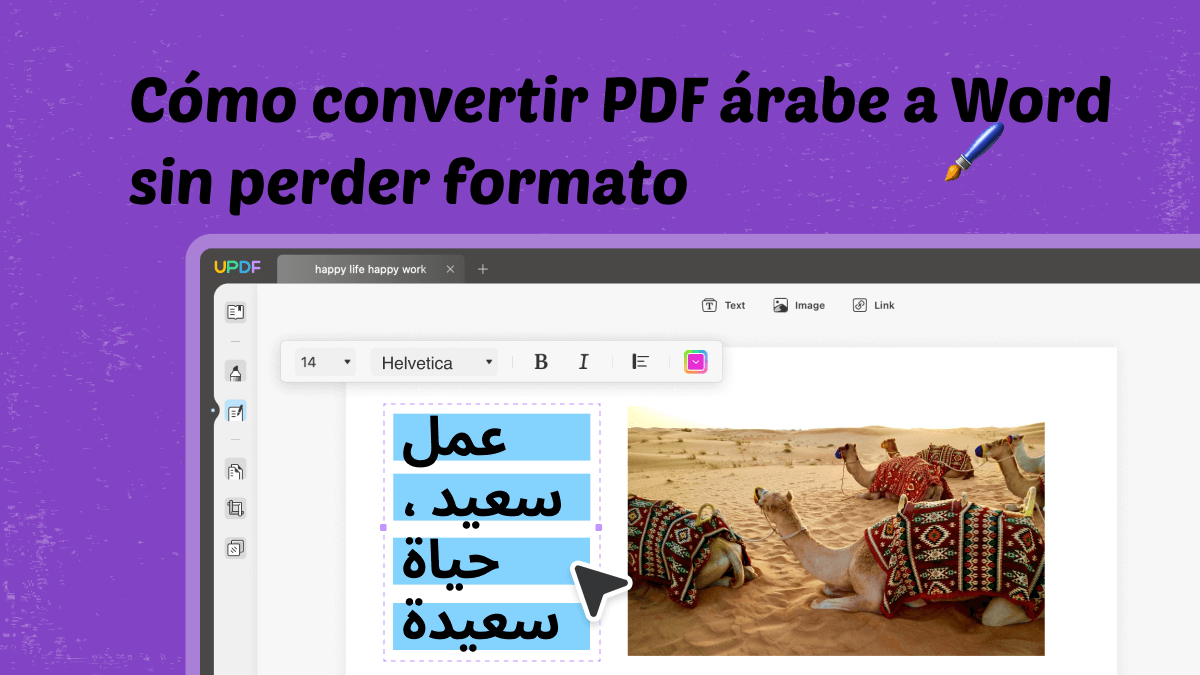 Cómo convertir PDF árabe a Word en pocos pasos | UPDF