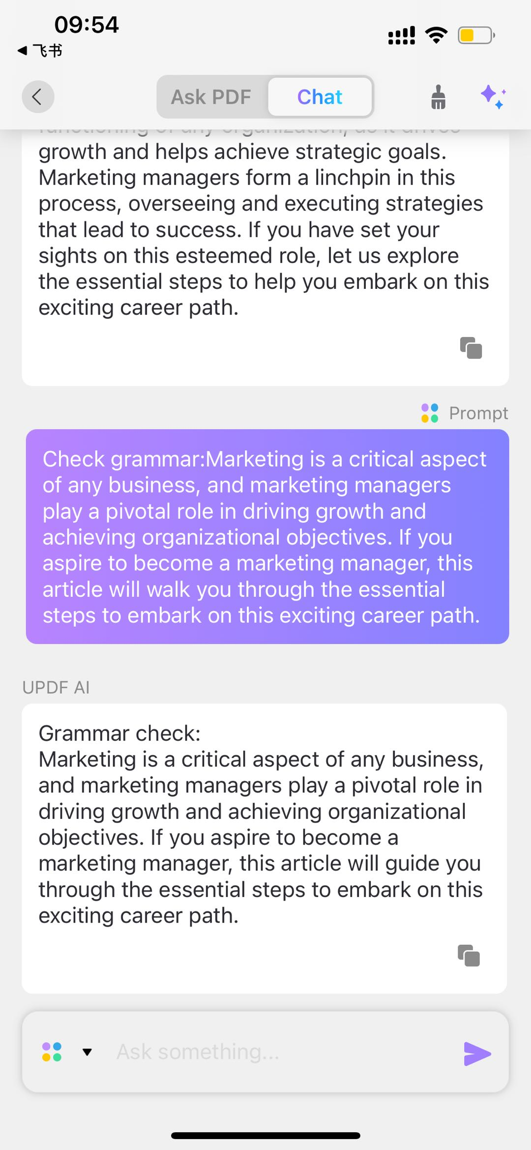 UPDF AI para iOS | Guia do Usuário