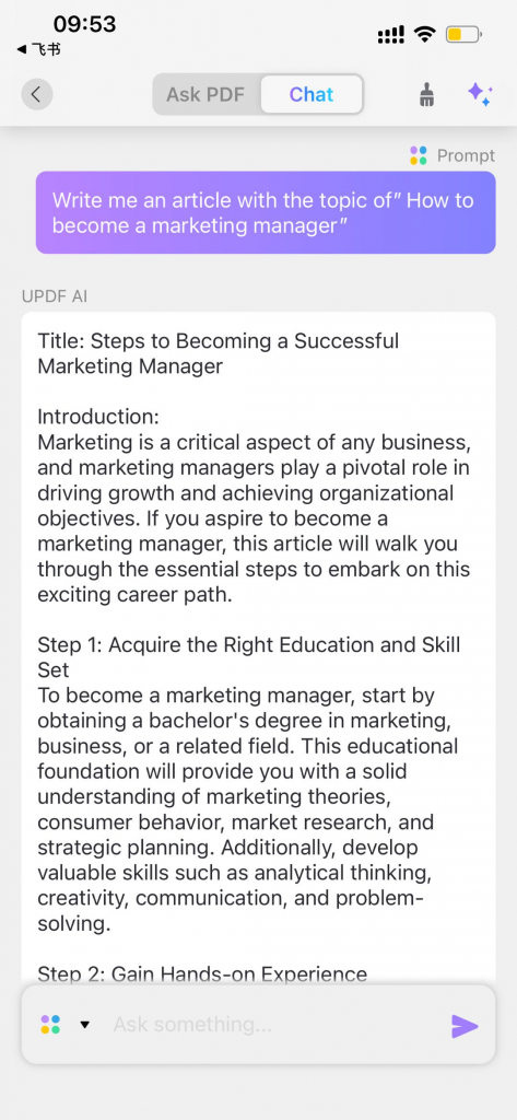 UPDF AI لنظام iOS | دليل المستخدم