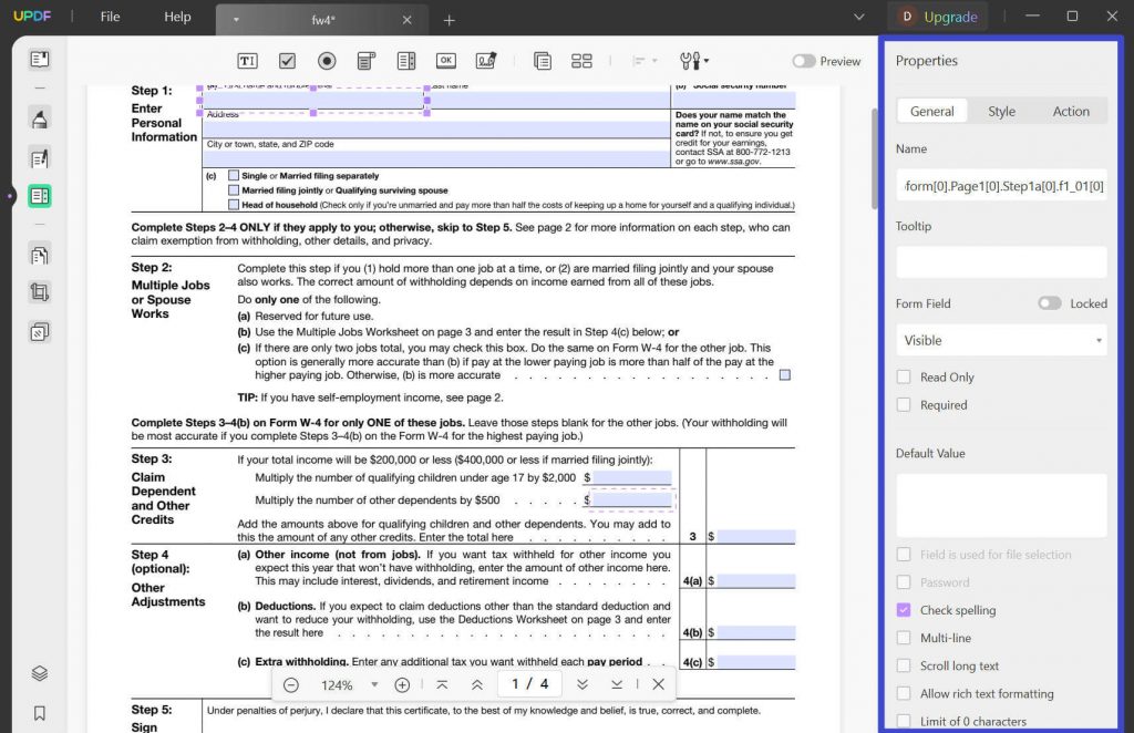 How to Fill Out a W-4 Form (Free Methods Only) | UPDF