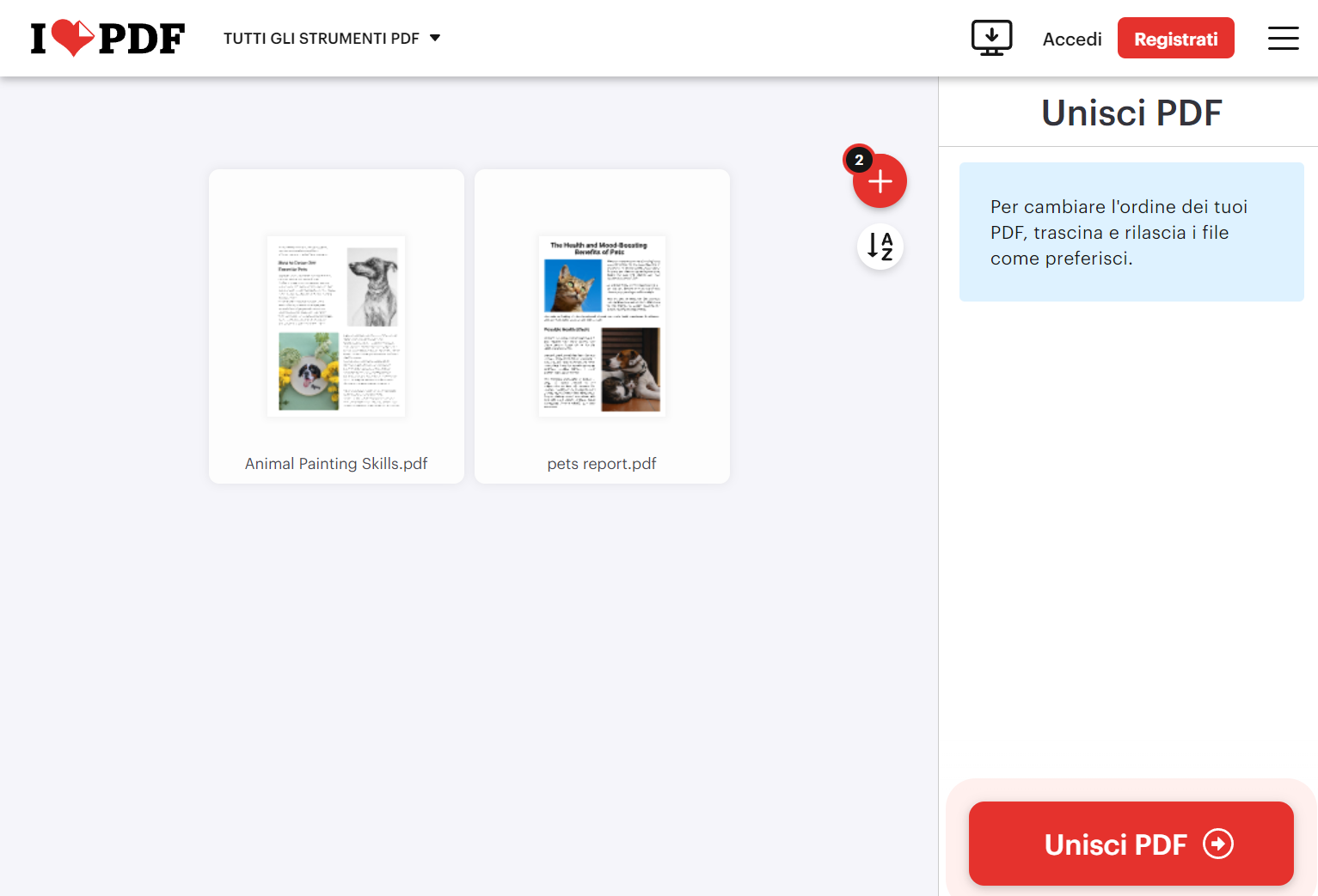 Guida su unire PDF con iLovePDF | UPDF
