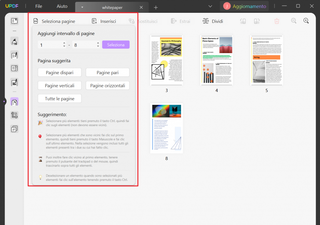 Estrai pagina PDF in solo 4 passi | UPDF