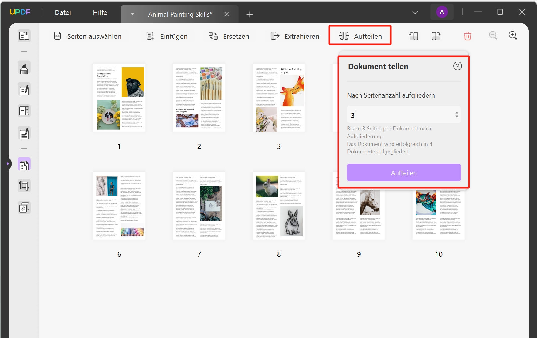 PDF splitten: Hier sind 4 einfache Methoden | UPDF