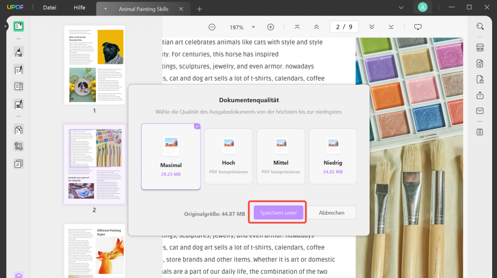 PDF mit Adobe PDF komprimieren: 4 schnelle Schritte | UPDF