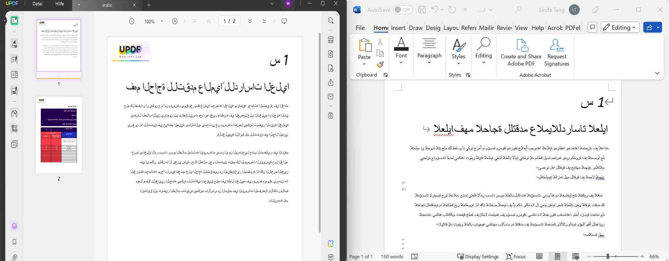 Wie Sie arabische PDF Datei in Word umwandeln | UPDF