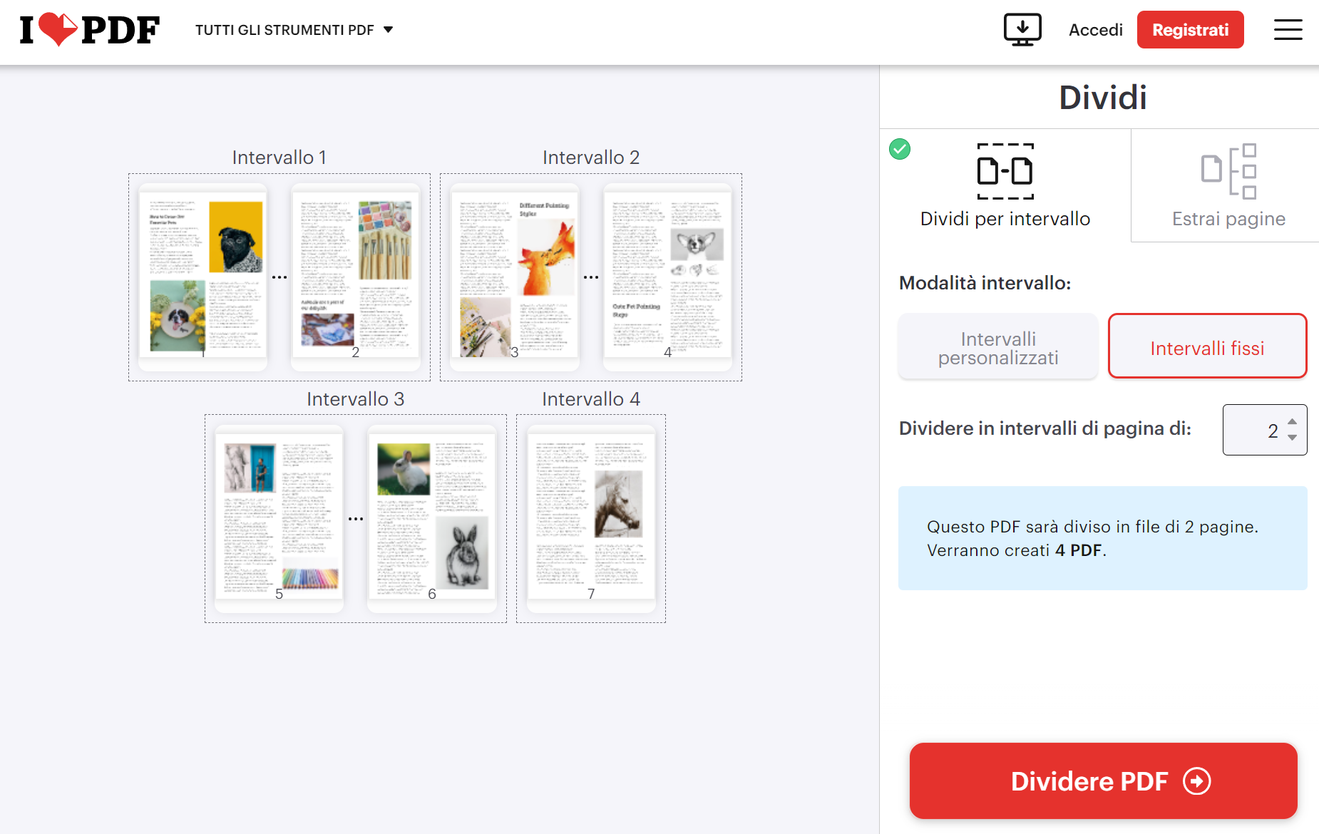 Con iLovePDF dividi PDF gratis online | UPDF