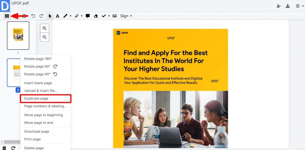 A Guide to Duplicate PDF Pages Online and Offline | UPDF