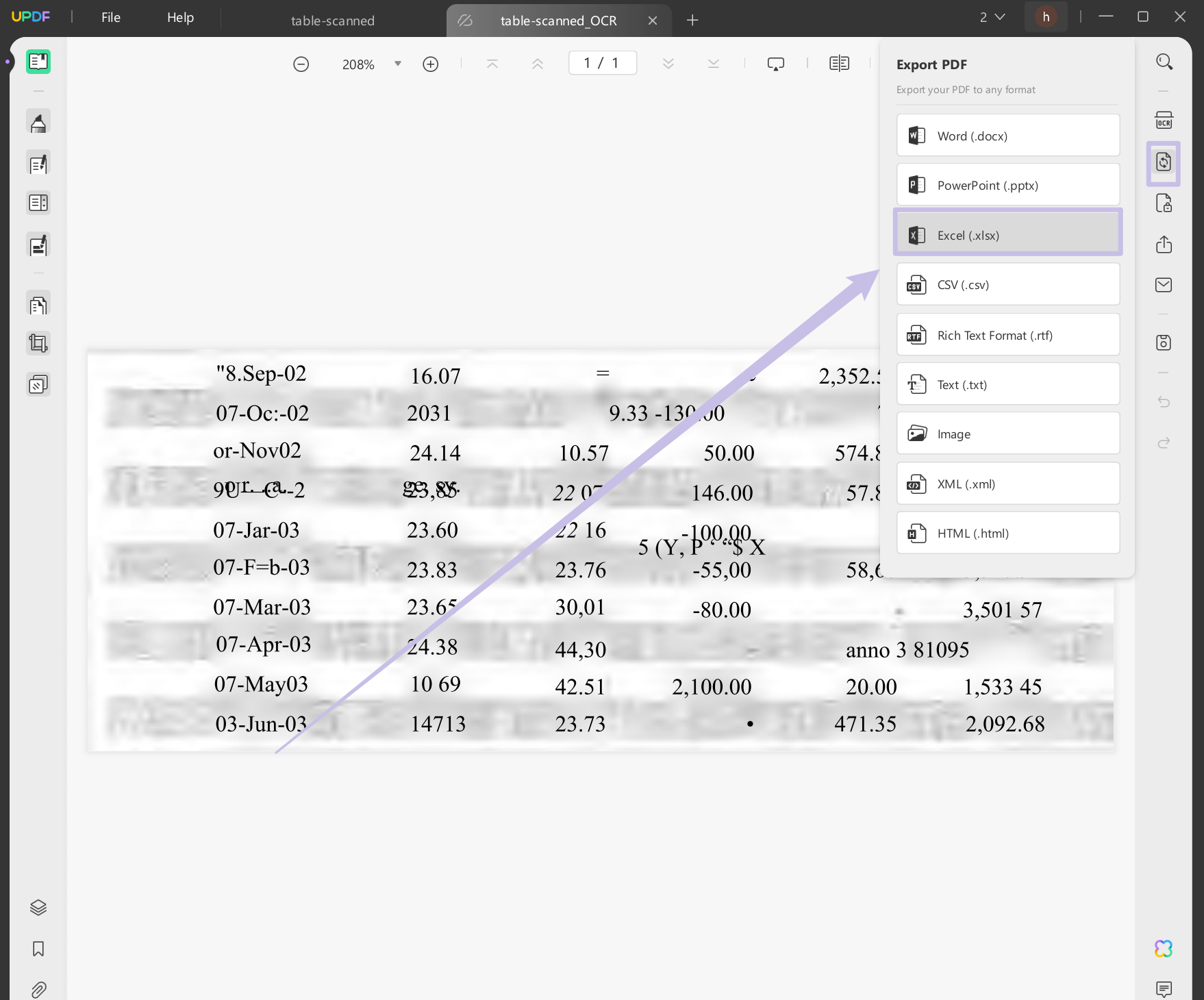 Use Online Ocr To Convert Pdf To Excel Simple Steps Updf