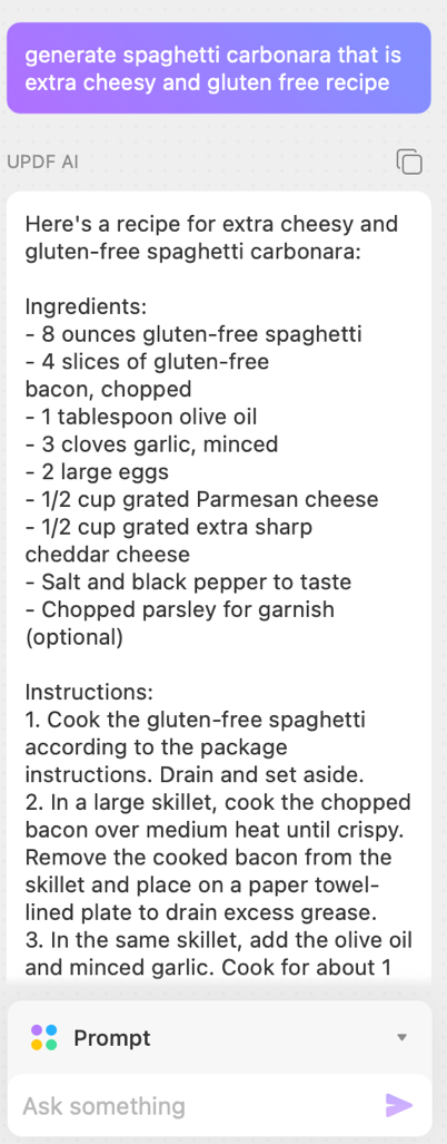 Introduce Creative Recipes into Your Life with AI Generator | UPDF