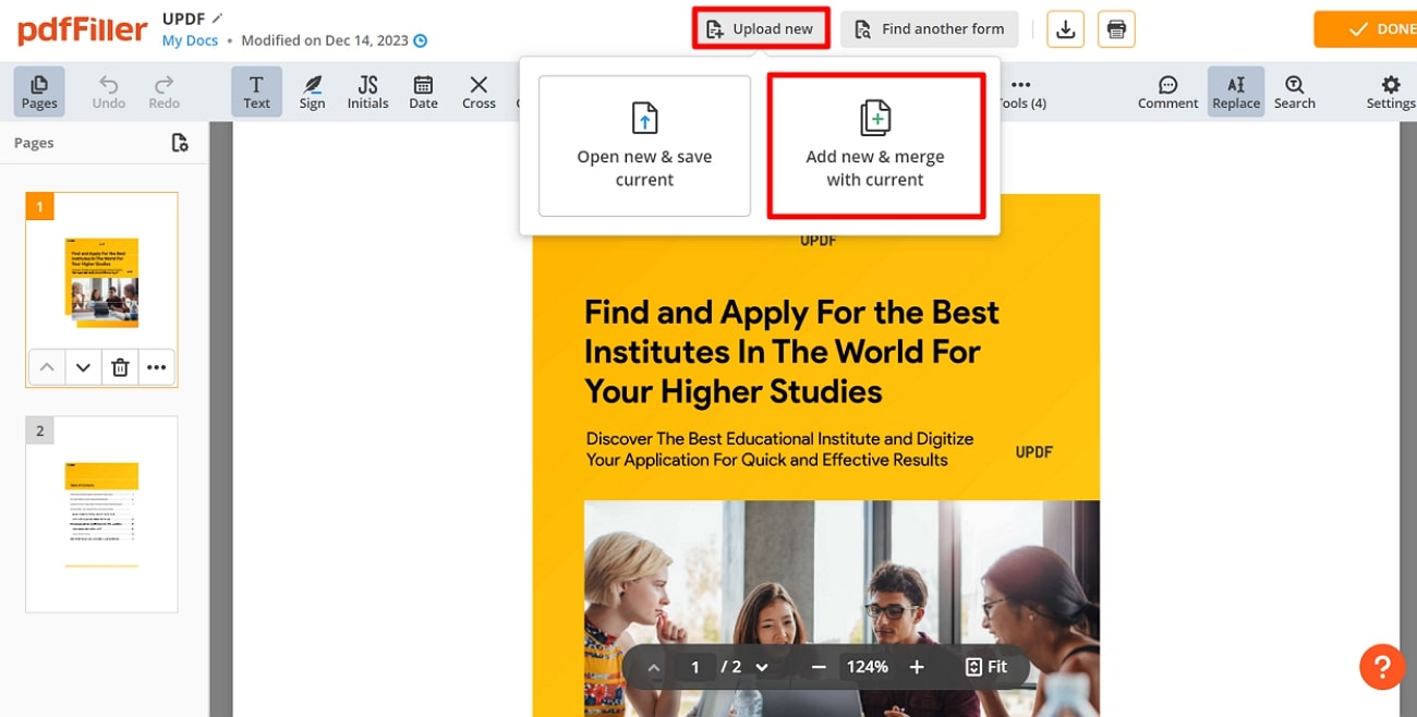 Insert PDF Pages Online Tools to Organize Documents | UPDF