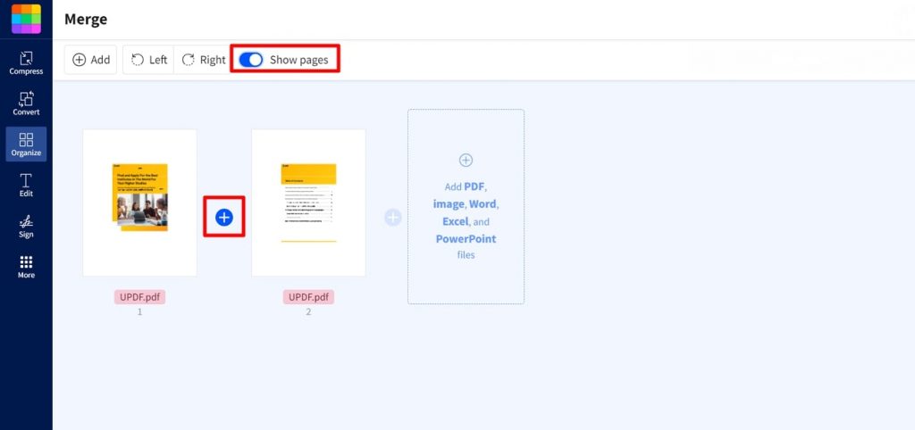 Insert PDF Pages Online Tools to Organize Documents | UPDF