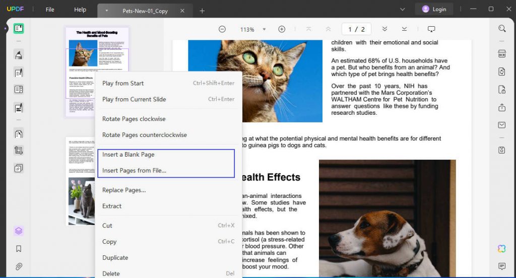 Insert PDF Pages Online Tools to Organize Documents | UPDF