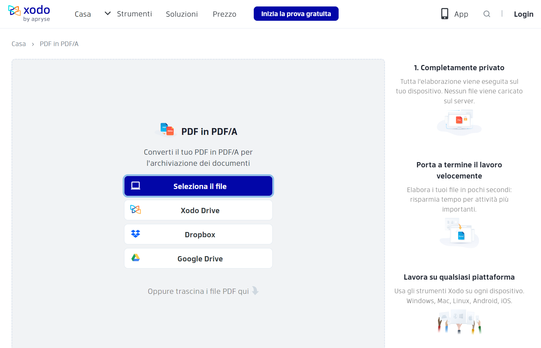Convertire PDF in PDF/A online gratuitamente | UPDF
