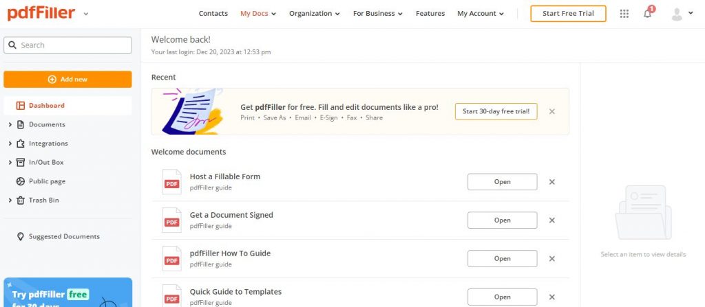 Everything about pdfFiller: Features, Pricing, Pros & Cons | UPDF