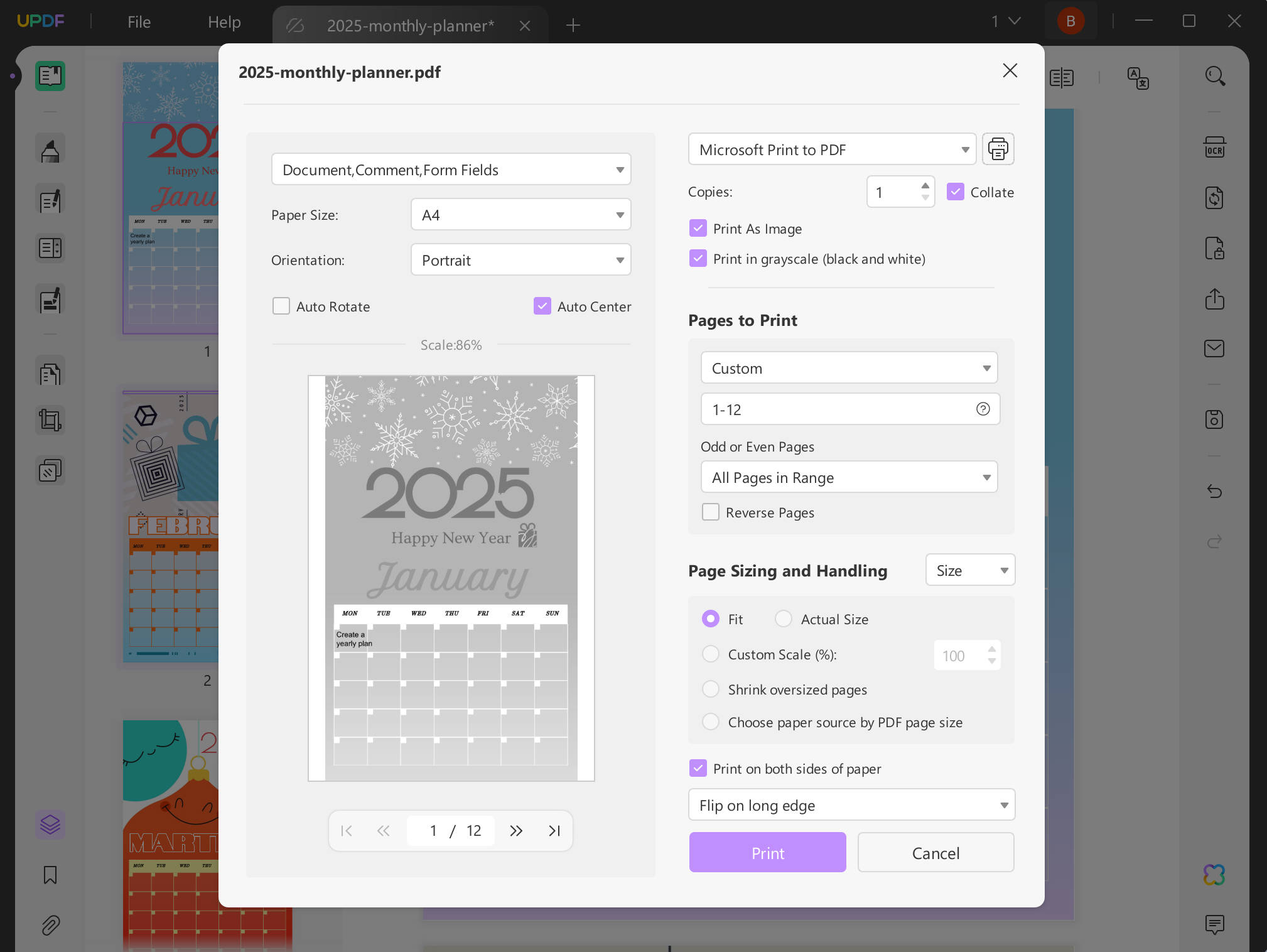 Plan Activities with Monthly Planner 2025 Templates | UPDF