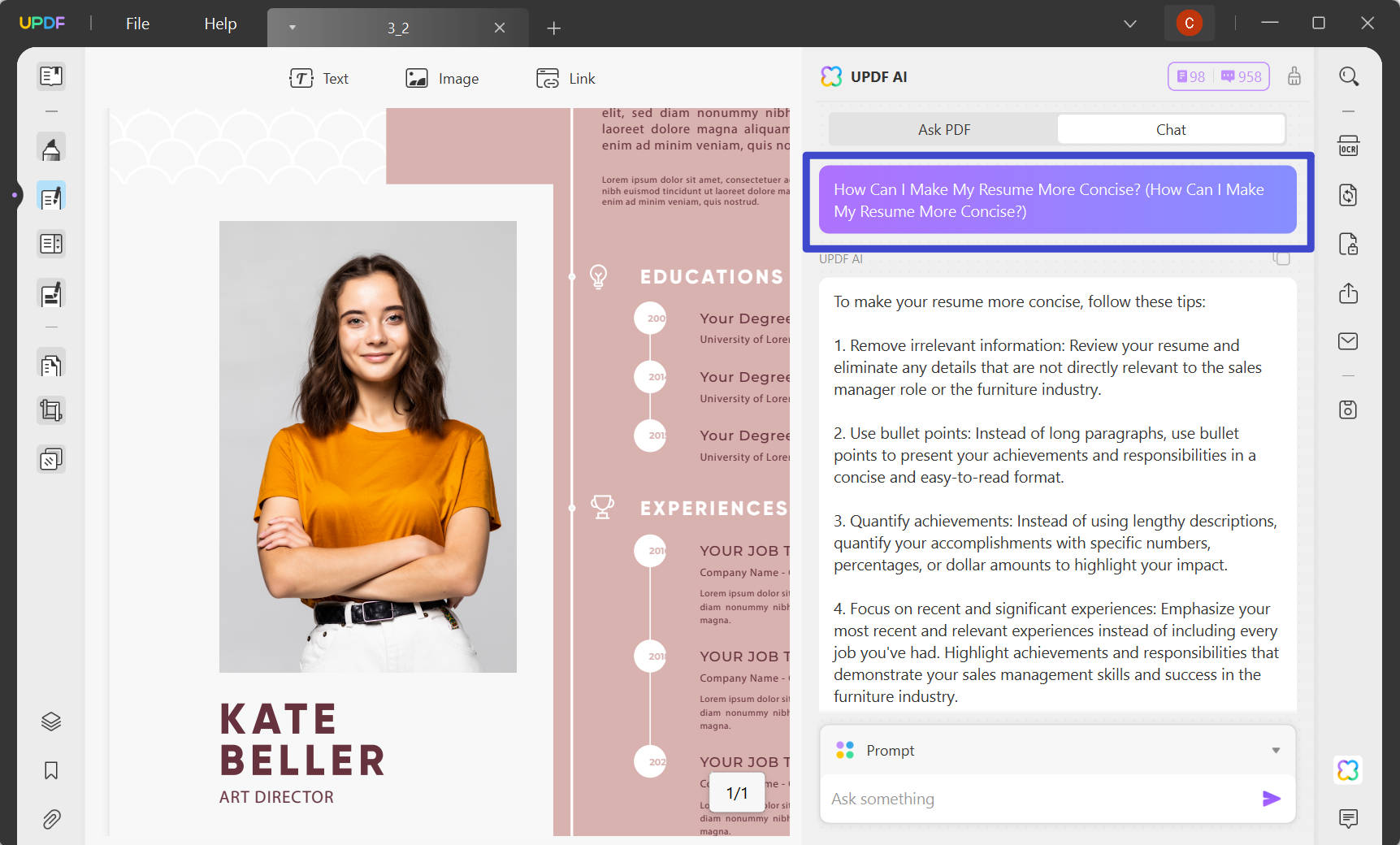 Create a Stunning Resume with Best AI Resume Builder | UPDF