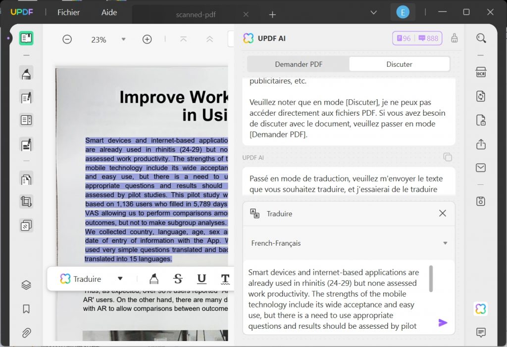 Comment traduire un PDF scanné (100% efficacement) | UPDF