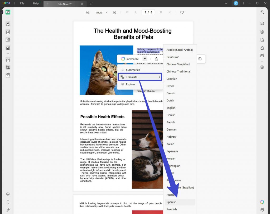 How to Do English to Spanish Document Translation? | UPDF