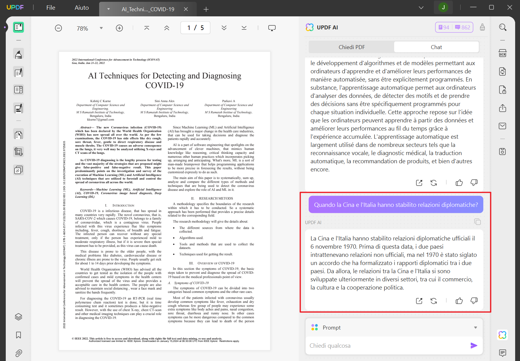Il miglior strumento di chat AI PDF | UPDF