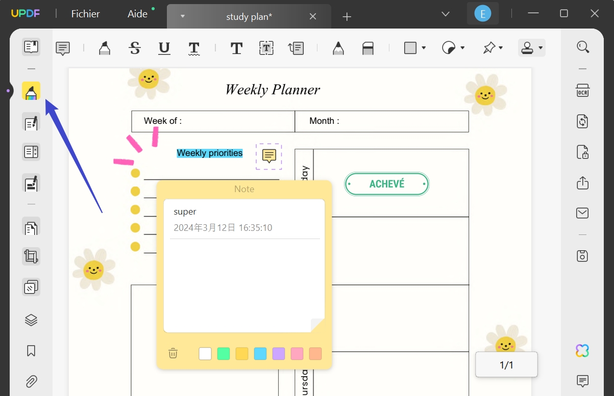 4 modèles de plans d'études en 2025 [Gratuit] | UPDF