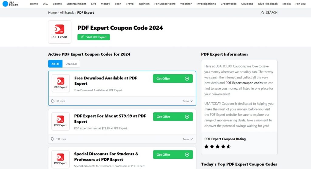 Top 5 Websites to Get PDF Expert Coupon Code | UPDF
