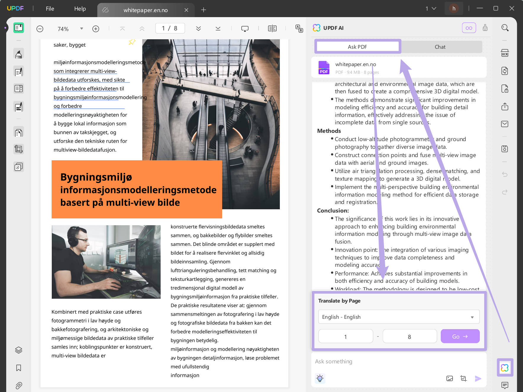 The Best Tool to Translate Norwegian to English PDF | UPDF